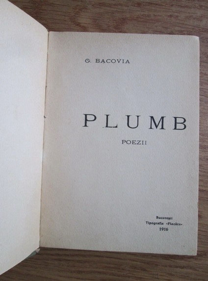 George Bacovia - Plumb. Poezii (Editie Princeps, 1916) - Cumpără